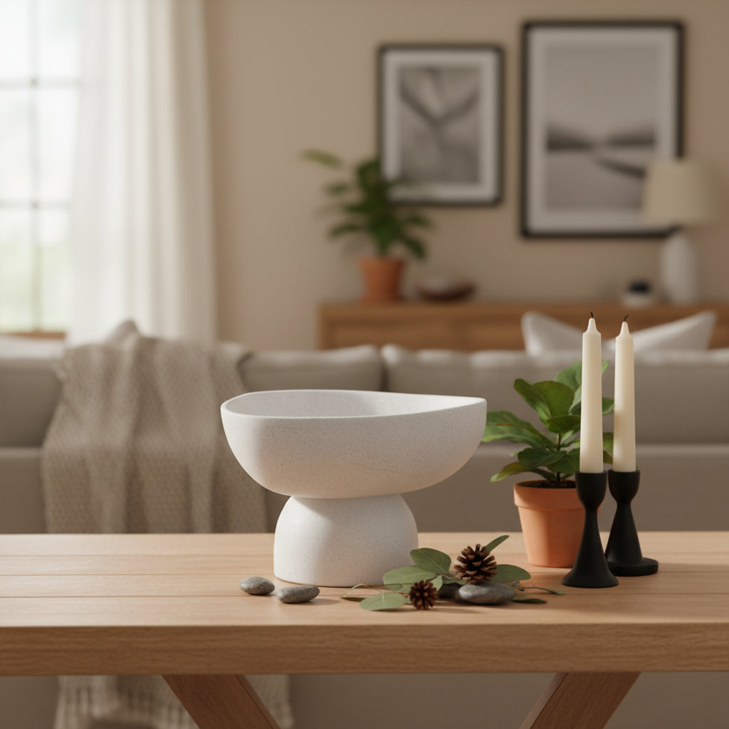 Polyresin Plate Light Gray-7.25"H – Urban Trends Collection